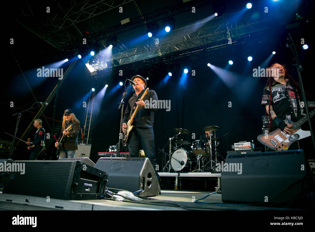 The English alternative rock band Levellers performs a live concert at ...