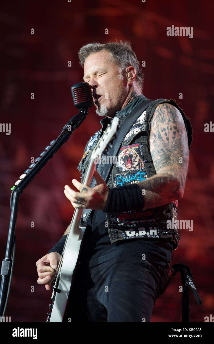 The American heavy metal band Metallica performs a live concert at ...