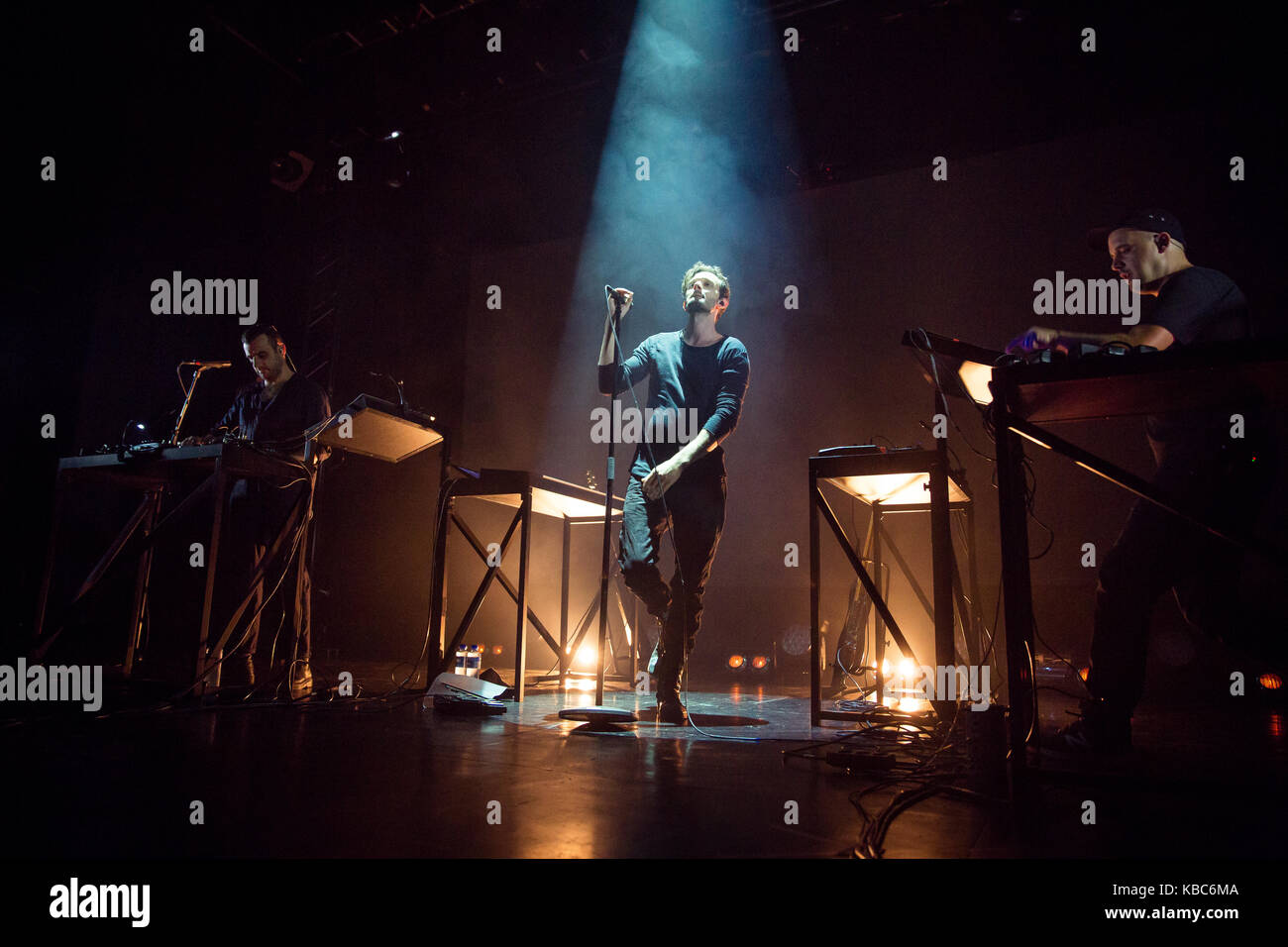 The electronic music project Moderat performs a live concert at Sentrum ...