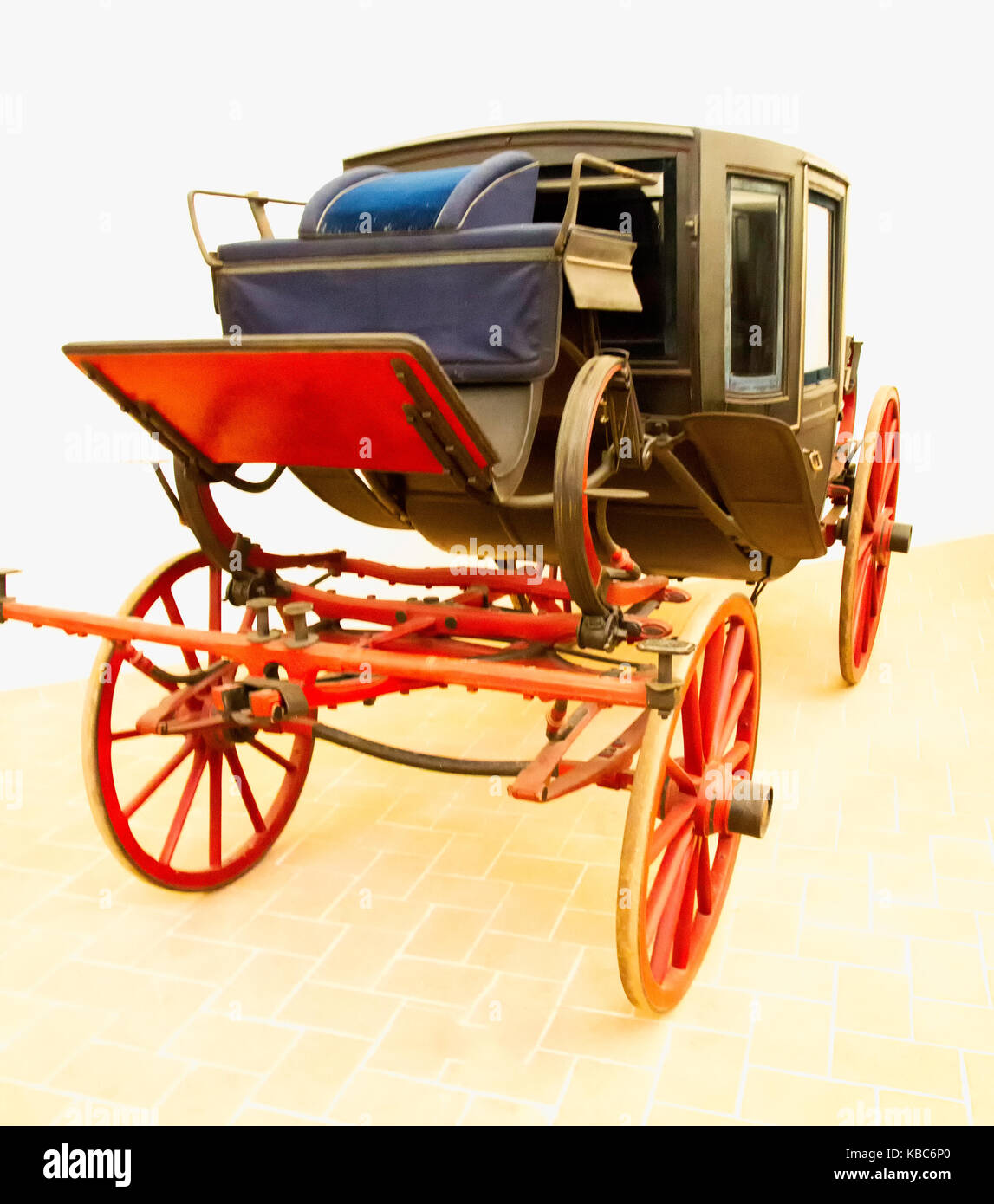 Old model of carriage in exposition, vertical image Stock Photo - Alamy
