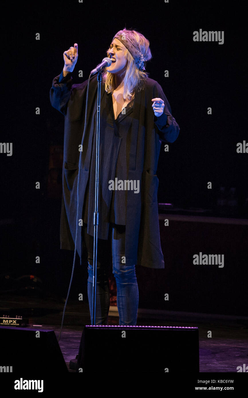 The Swedish singer and songwriter Nea Nelson performs a live concert at ...