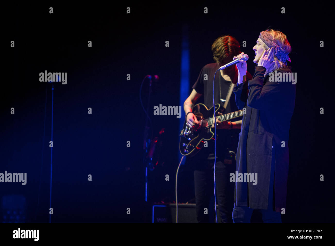 The Swedish singer and songwriter Nea Nelson performs a live concert at ...