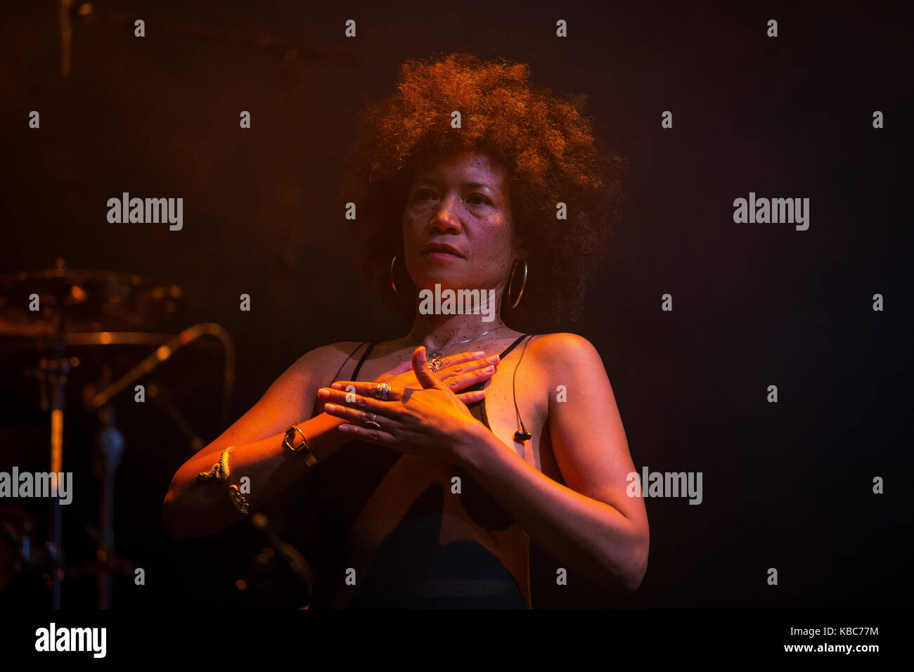 Vocalist Patrice Quinn performs a live concert with the American ...