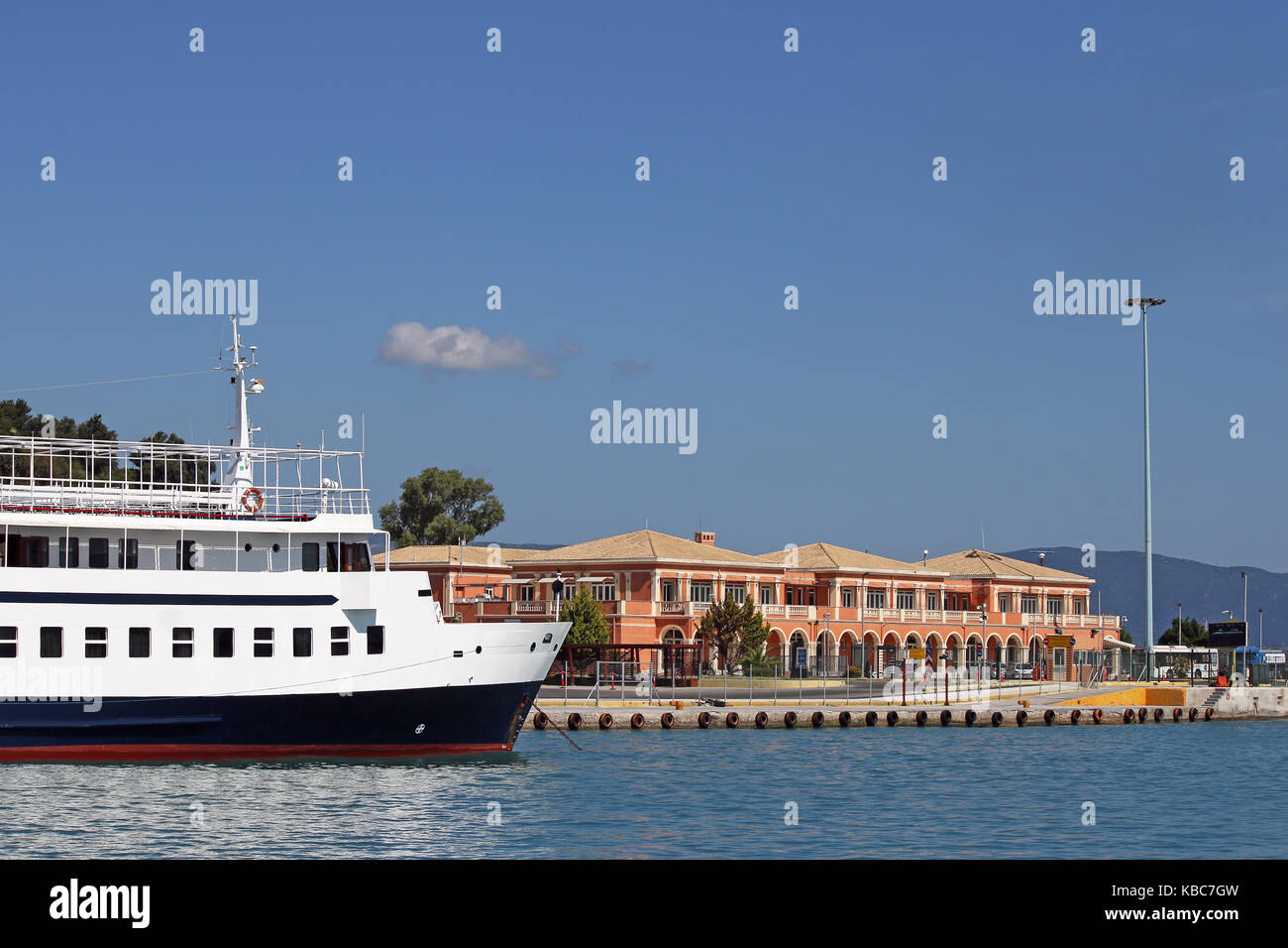 port and ship Corfu town Greece Stock Photo - Alamy