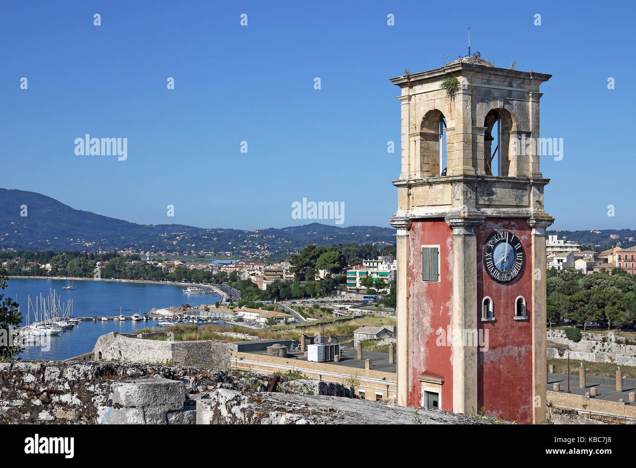clock tower old fortress Corfu Greece Stock Photo - Alamy