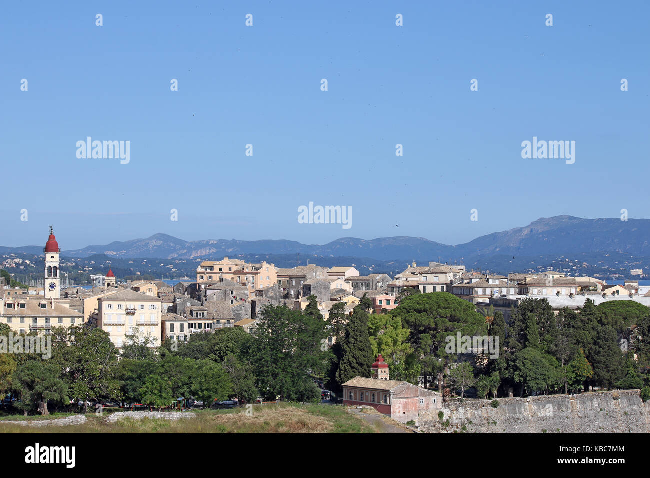 old Corfu town cityscape Greece Stock Photo - Alamy