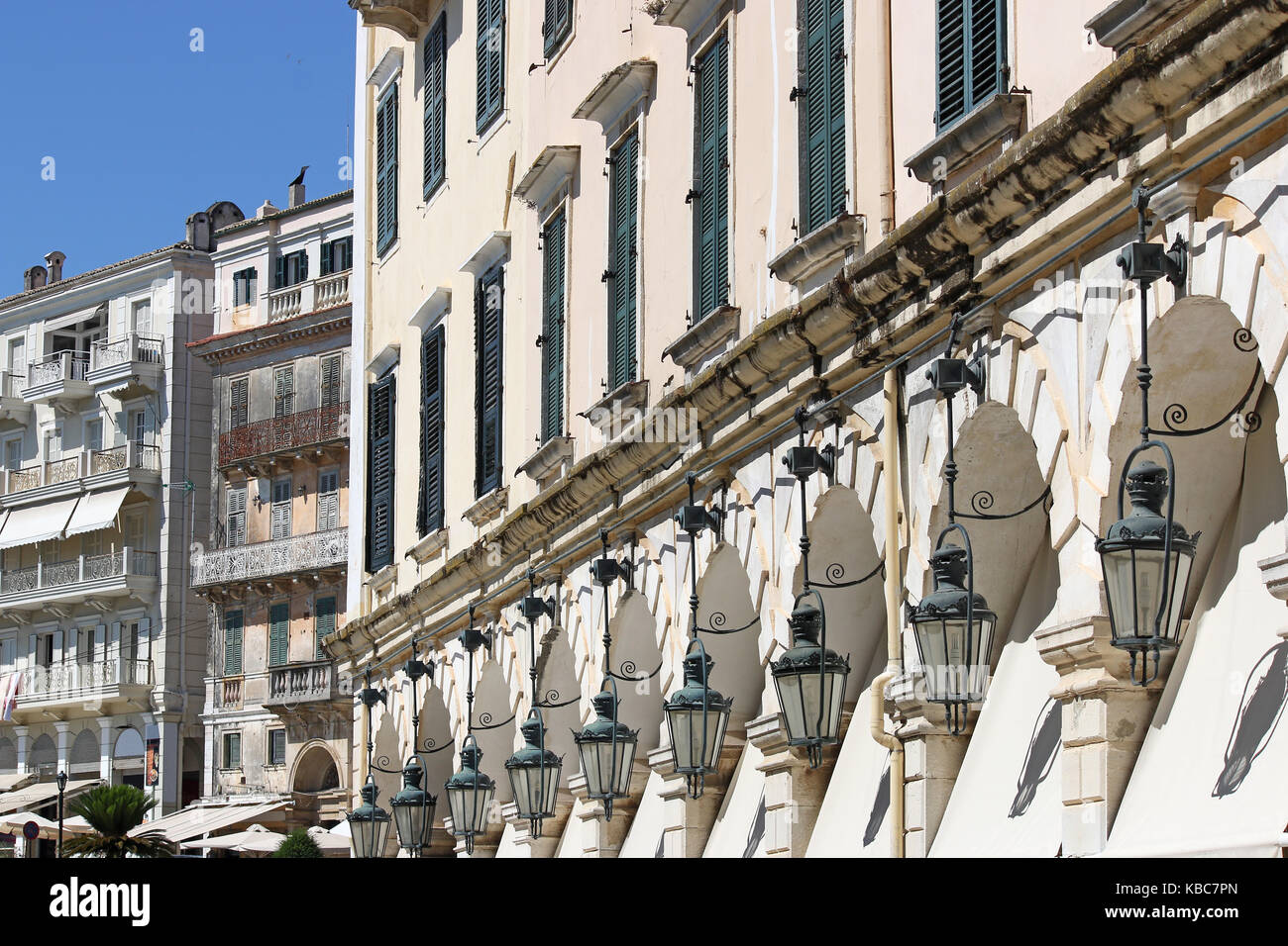 Liston square Corfu town Greece Stock Photo - Alamy
