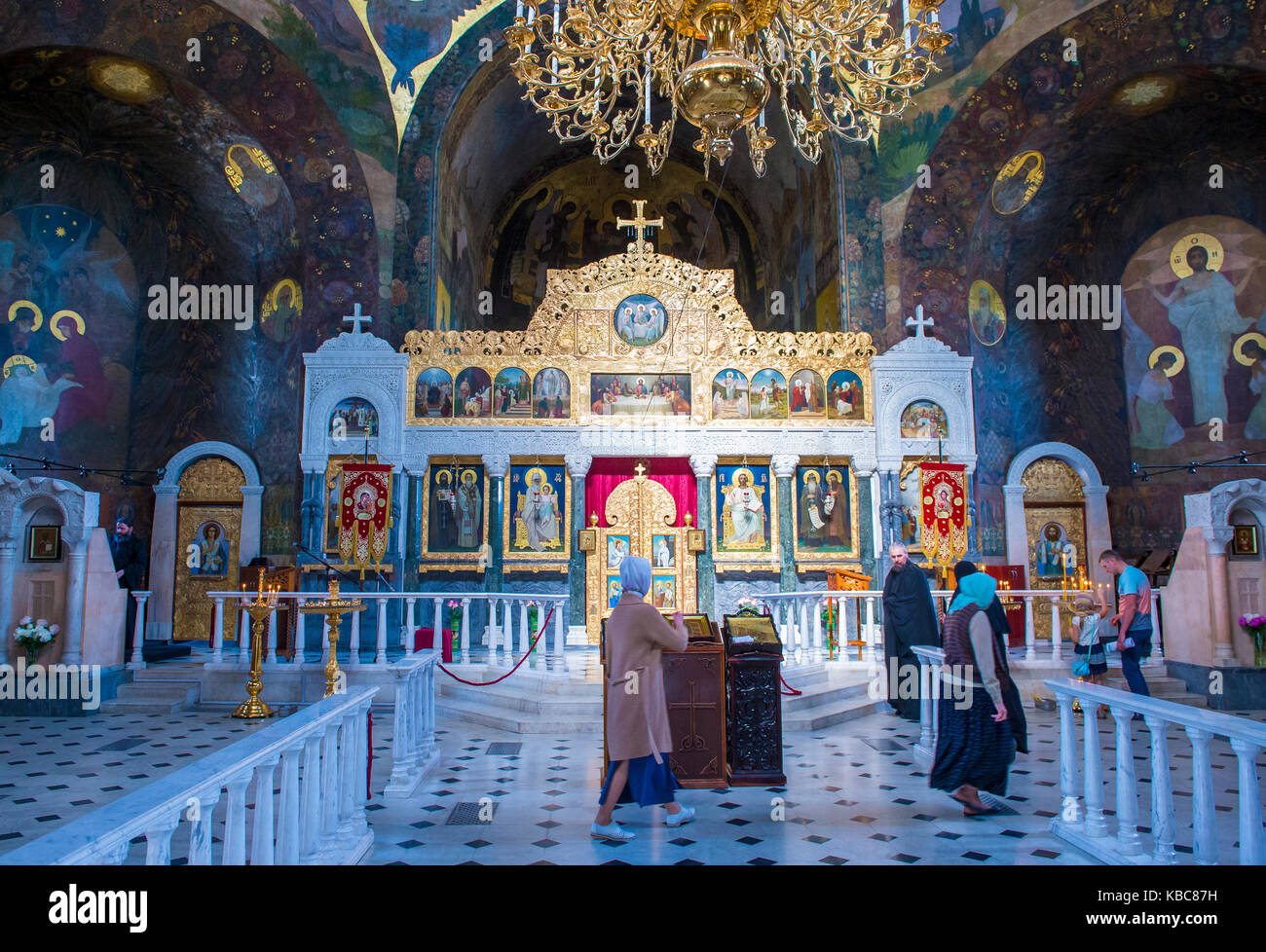 The interior of the Pechersk Lavra monastery in Kiev , Ukraine Stock ...
