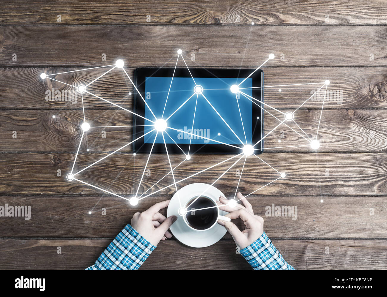Concept of social communication and networking with social connection ...