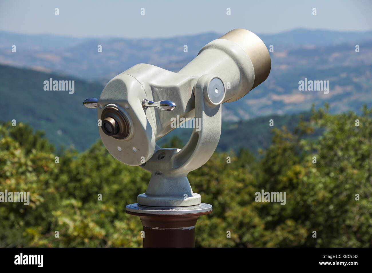 Tourist telescope for landscape exploring Stock Photo - Alamy