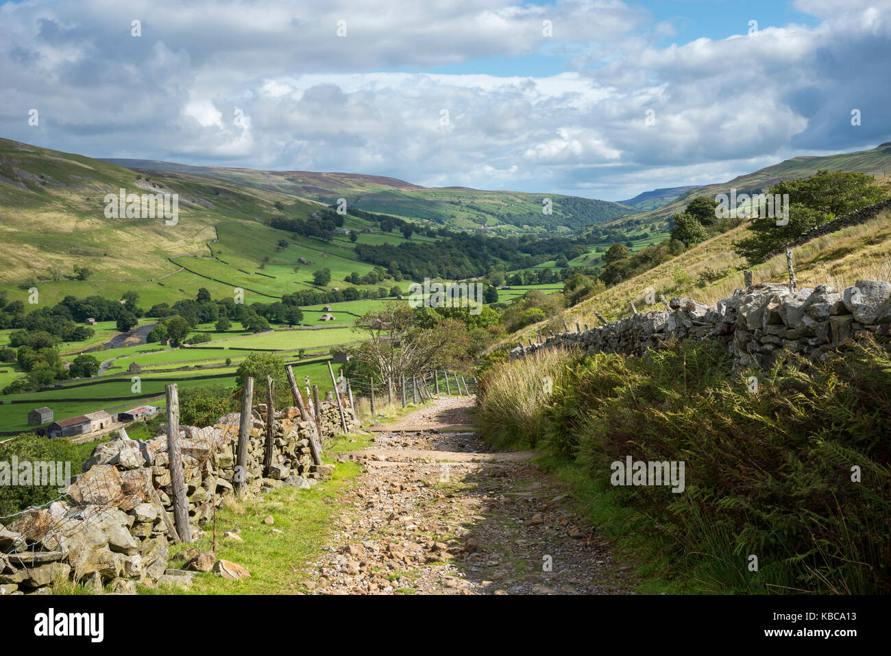 Beautiful countryside around Muker in Swaledale, Yorkshire Dales ...