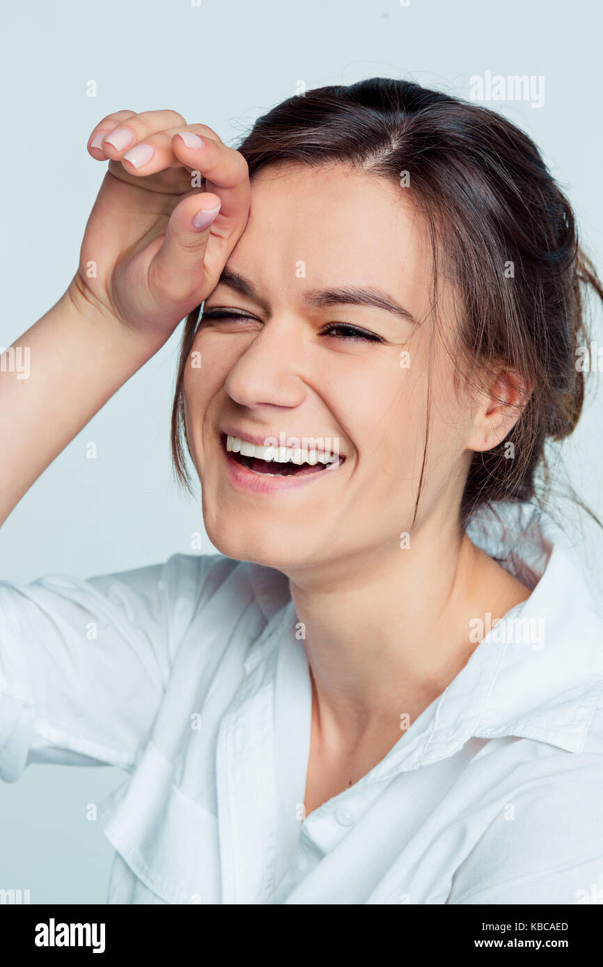 The young woman's portrait with happy emotions Stock Photo - Alamy