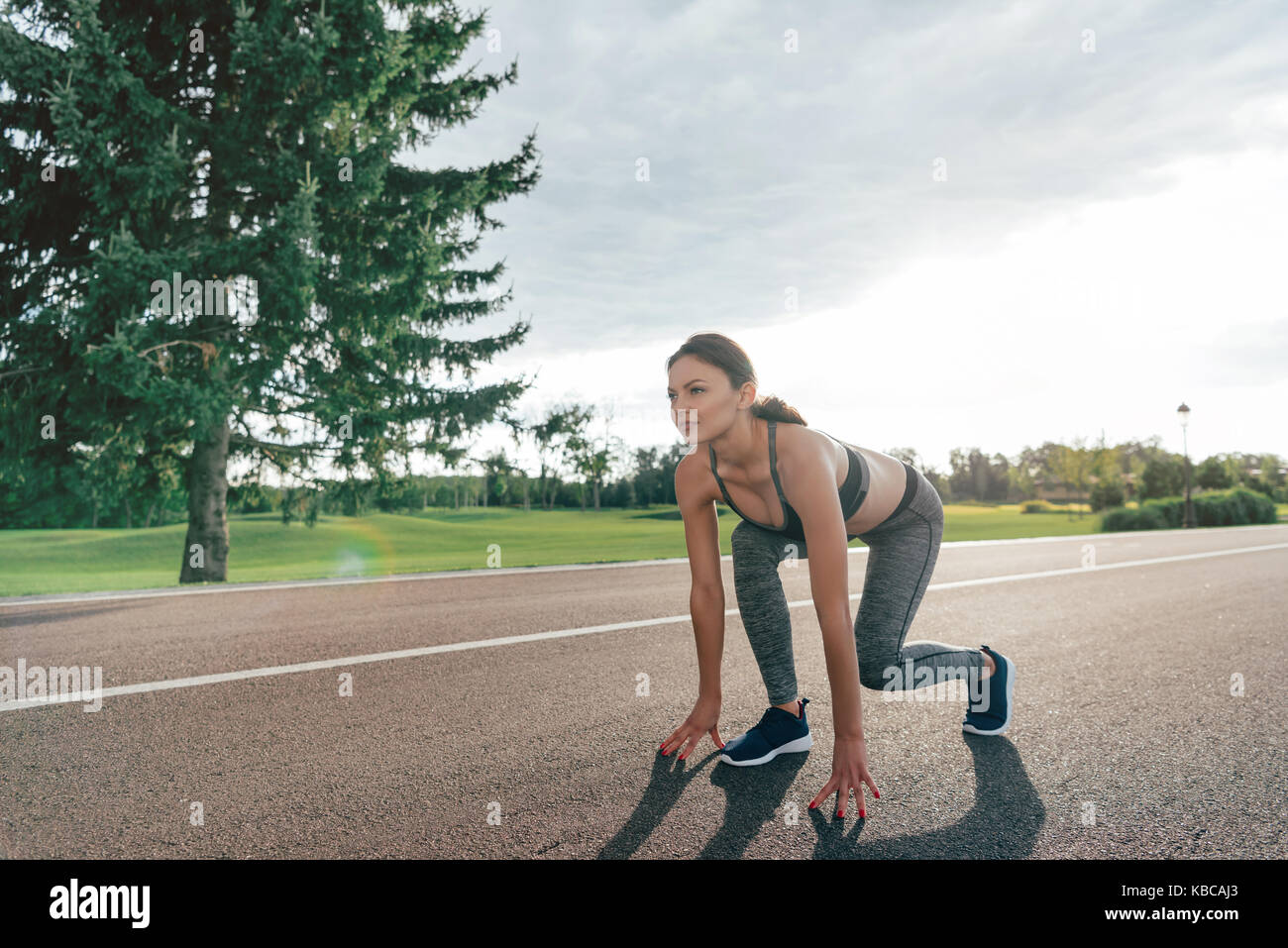 woman ready for jogging Stock Photo - Alamy