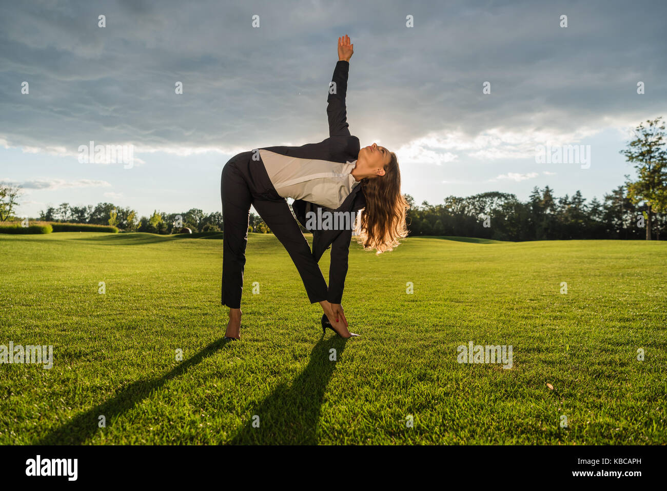Business people standing in triangle hi-res stock photography and ...