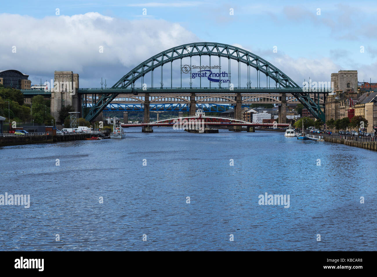 General View Looking Towards Bridges over the River Tyne Stock Photo ...