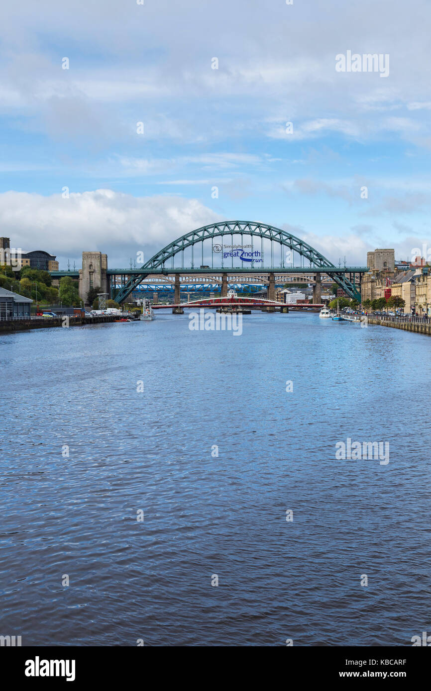 General View Looking Towards Bridges over the River Tyne Stock Photo ...