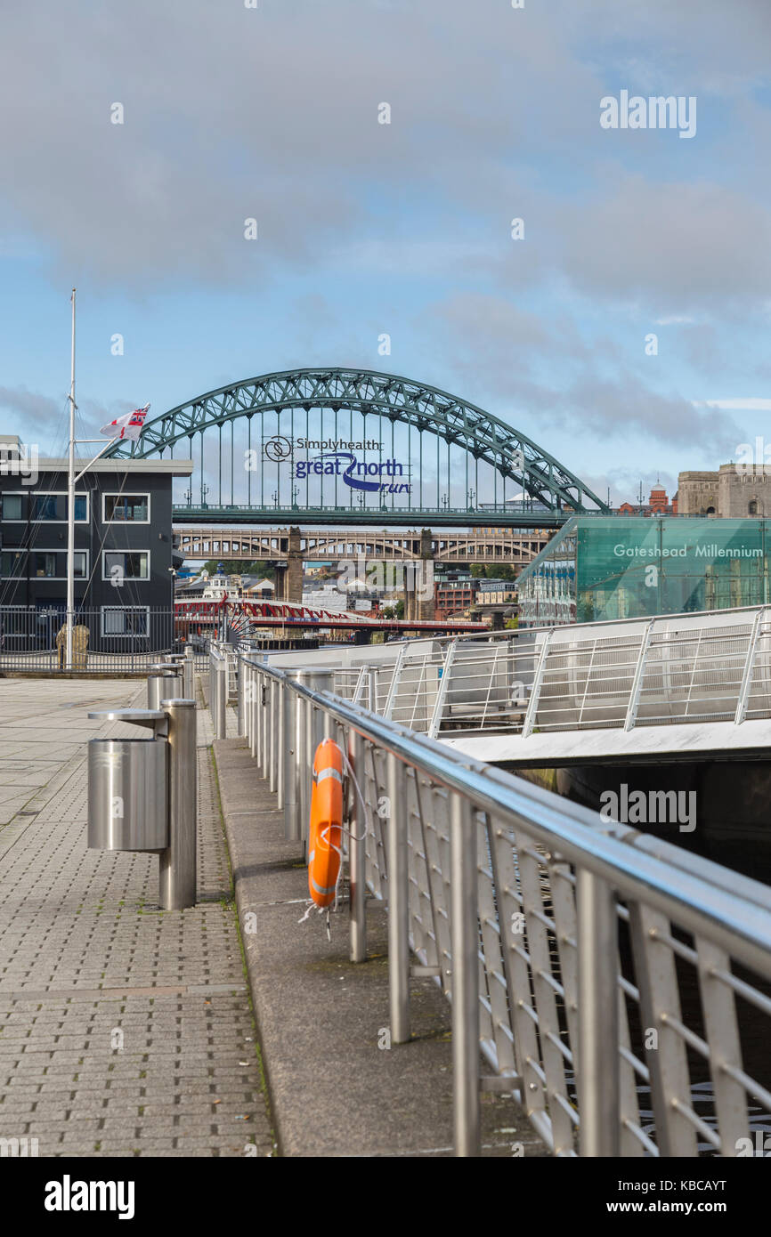 Tyne Bridge Seen from Gateshead end of Millennium Bridge Stock Photo ...