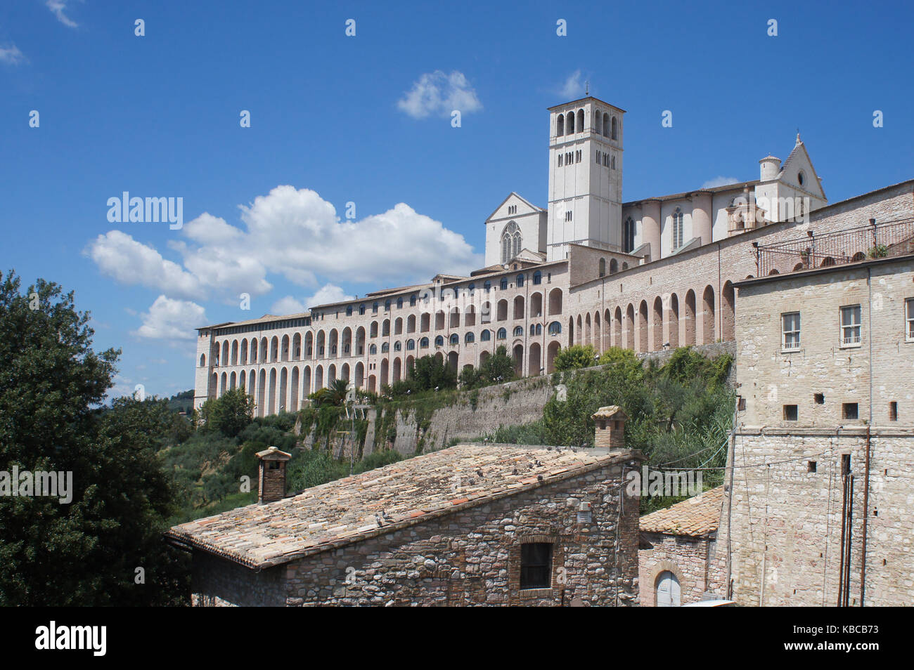 Basilica of San Francesco d'Assisi in Italy - outer view Stock Photo ...
