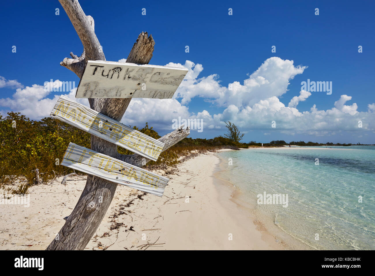 The shore of Little Water Cay, a nature reserve island off the northern ...