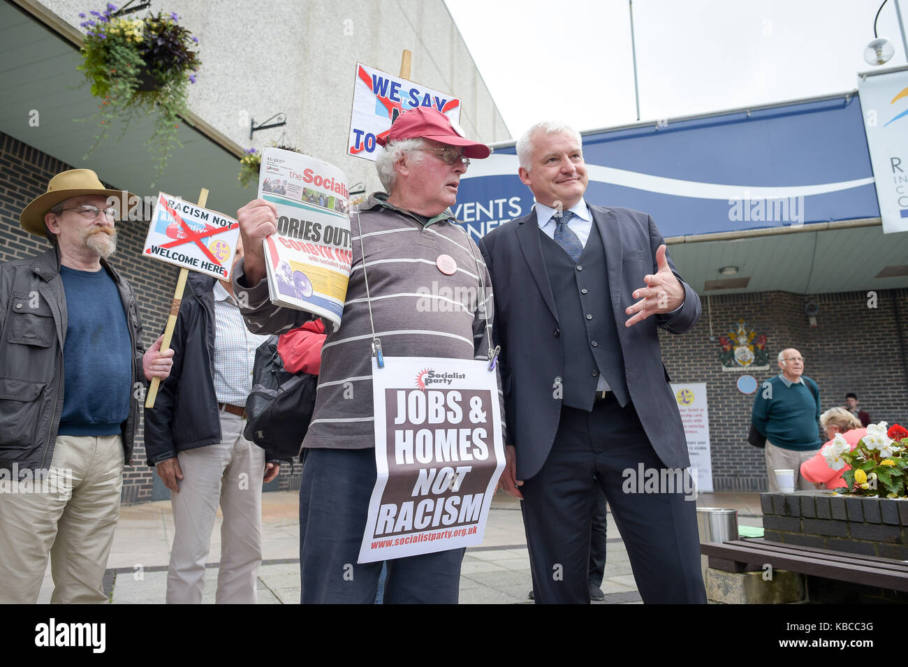 Dr Hugh Bronson (right) MEP from the Alternative fur Deutschland talks ...