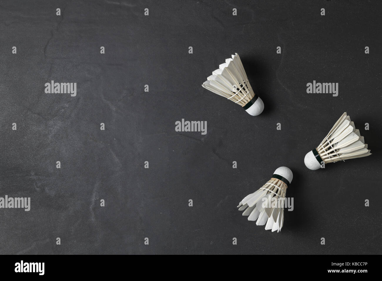 Shuttlecocks and on black background.Sport concept, Concept winner ...