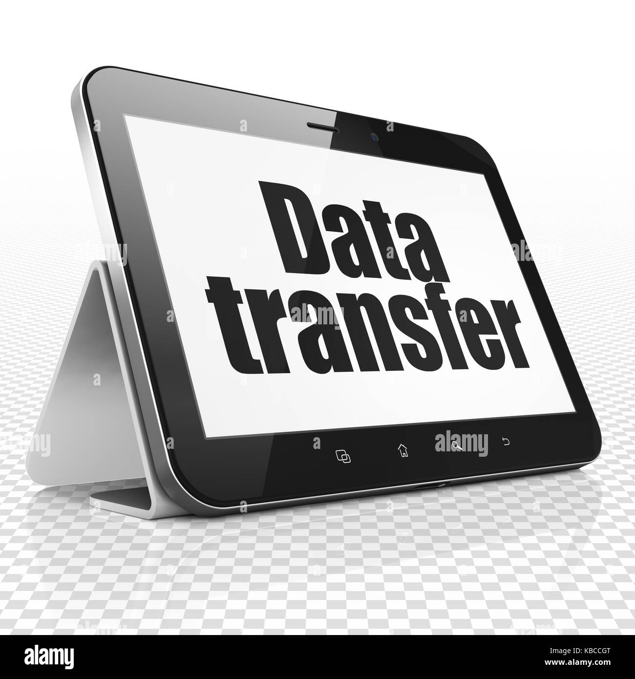 Data concept: Tablet Computer with Data Transfer on display Stock Photo ...