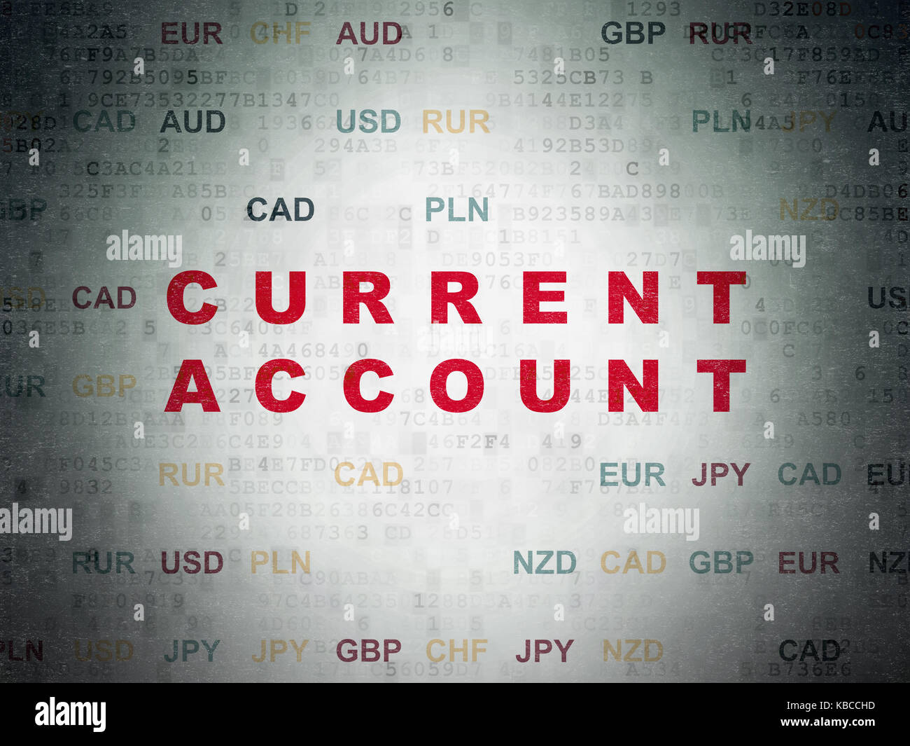 Currency concept: Current Account on Digital Data Paper background ...