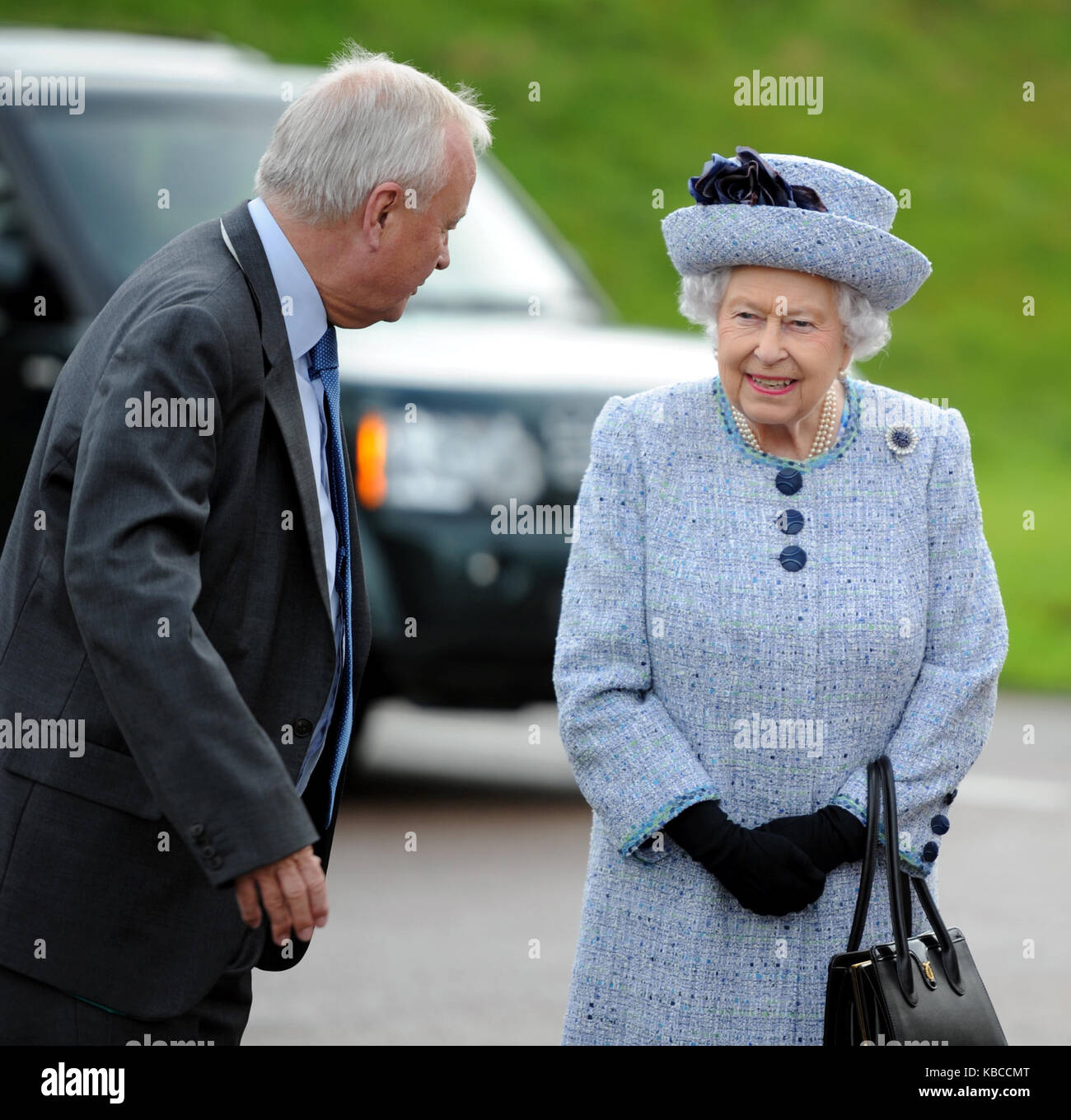 Queen Elizabeth II meets Trust Director Neil Goulden during a visit to ...