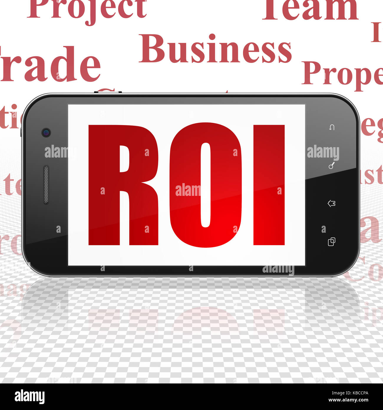 Finance concept: Smartphone with ROI on display Stock Photo - Alamy
