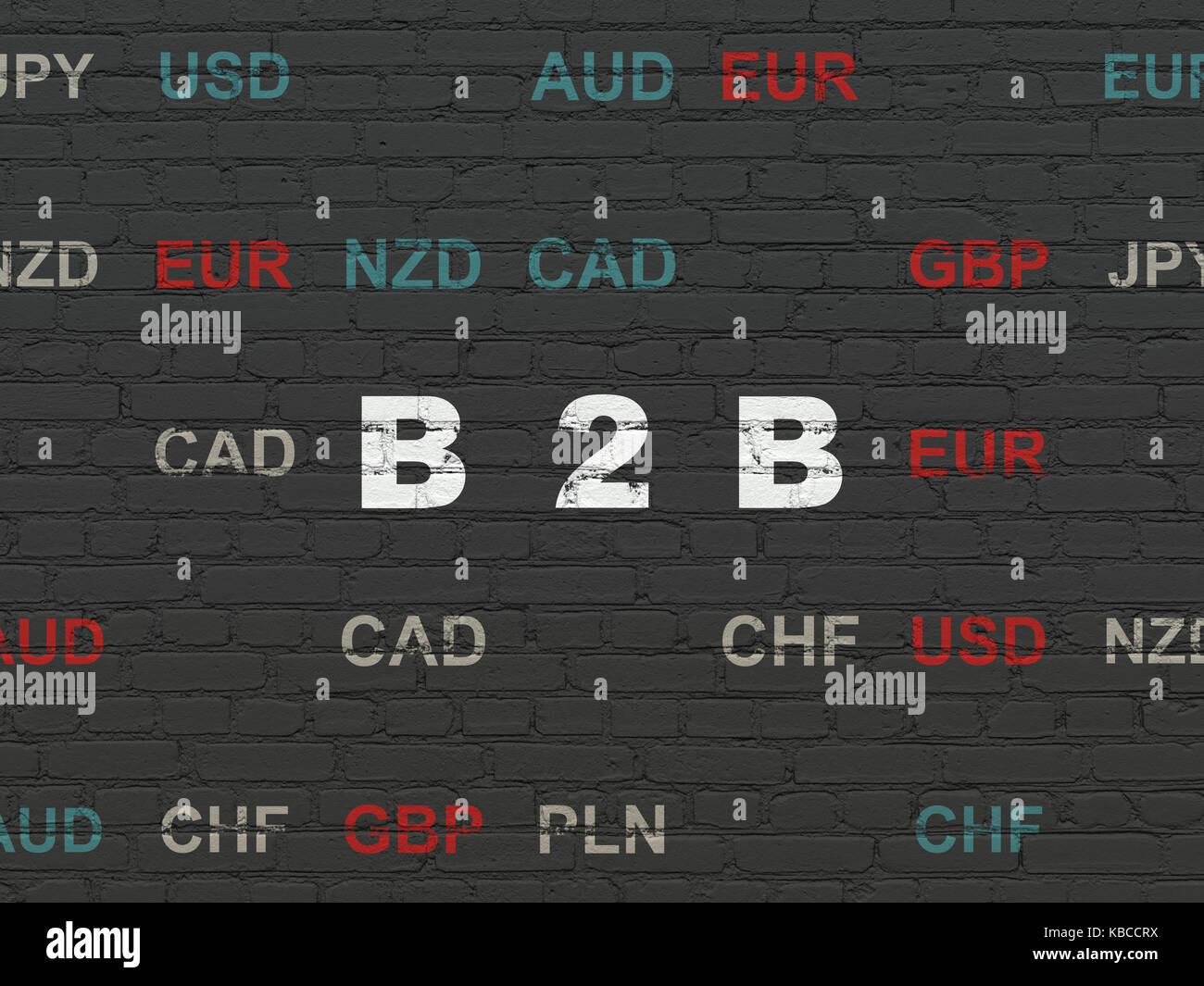 Finance concept: B2b on wall background Stock Photo - Alamy