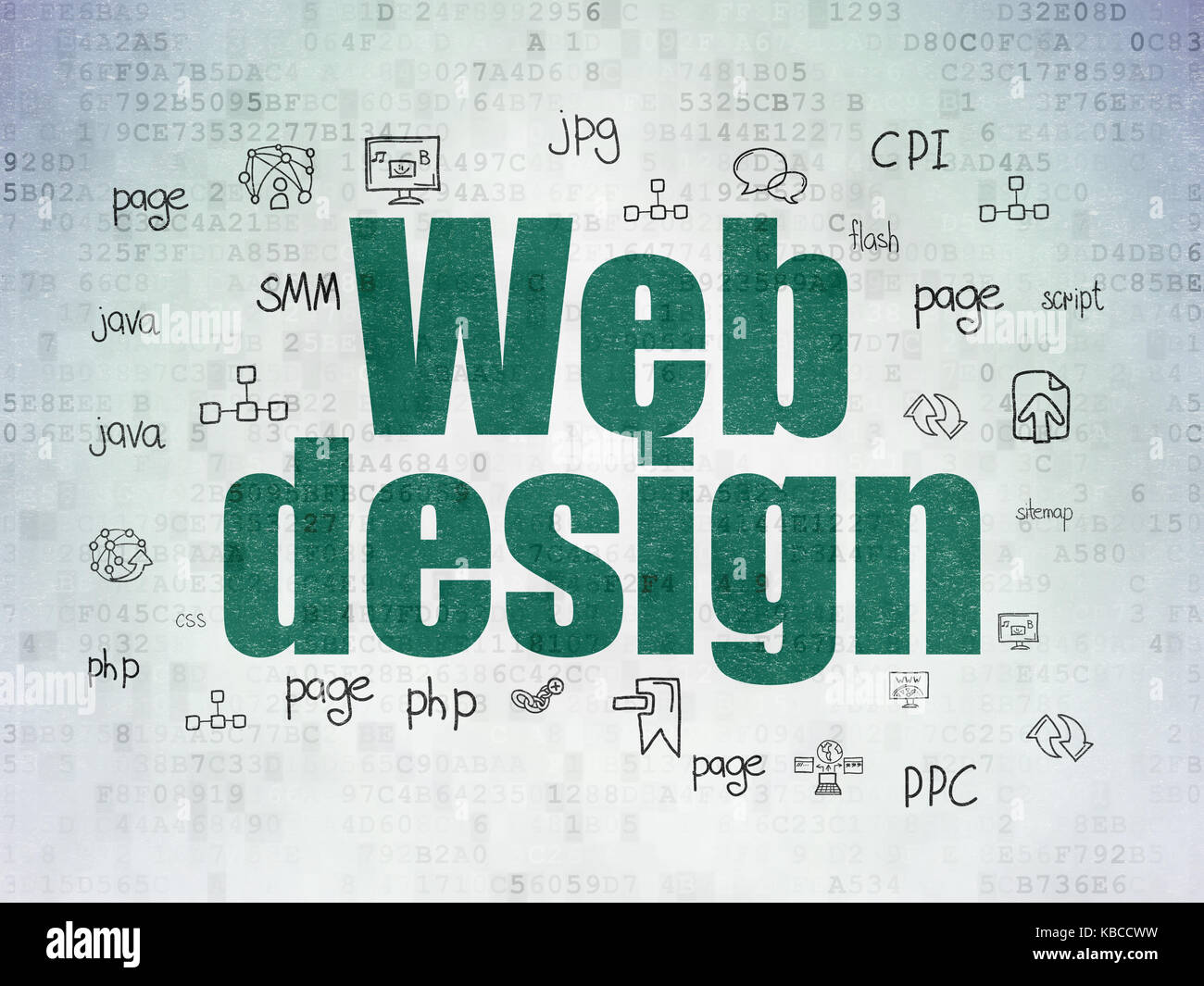 Web development concept: Web Design on Digital Data Paper background Stock Photo - Alamy