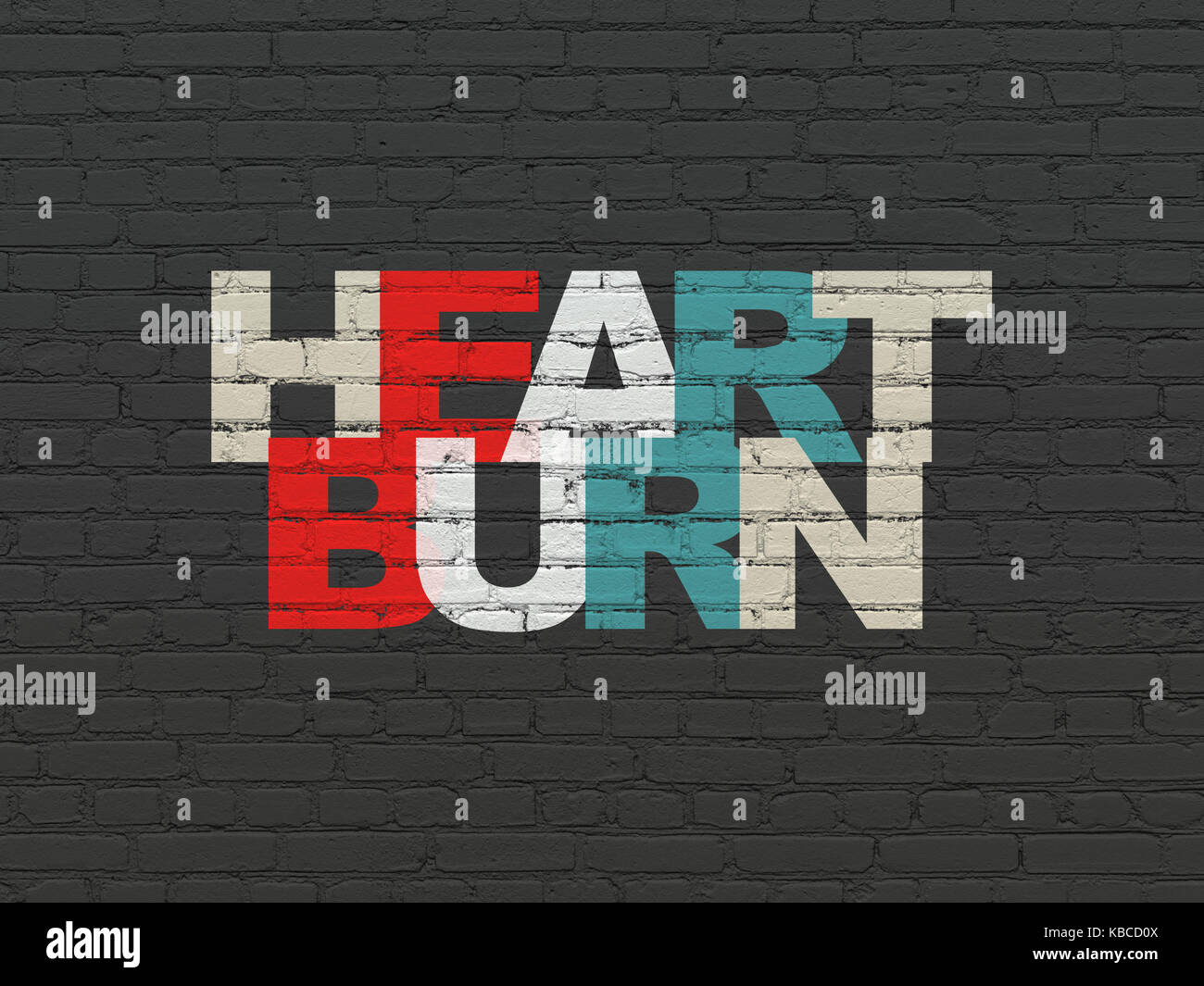 Health concept: Heartburn on wall background Stock Photo - Alamy