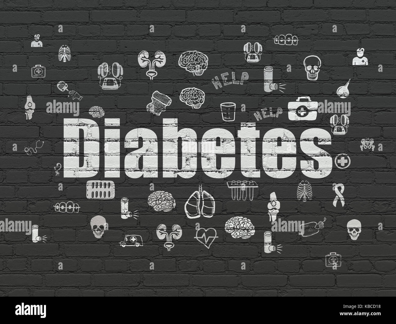 Health concept: Diabetes on wall background Stock Photo - Alamy