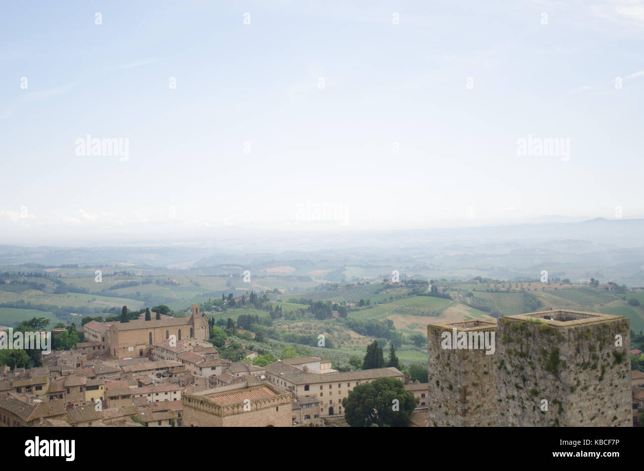 Aerial View of medieval fortress of Lucca, Puccini' s home town Stock ...