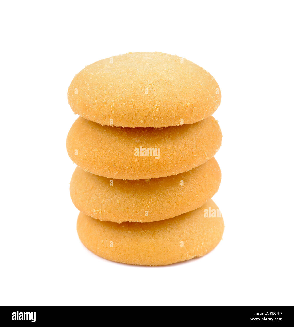 Stack of ginger biscuits , butter cookies stack isolated on white ...