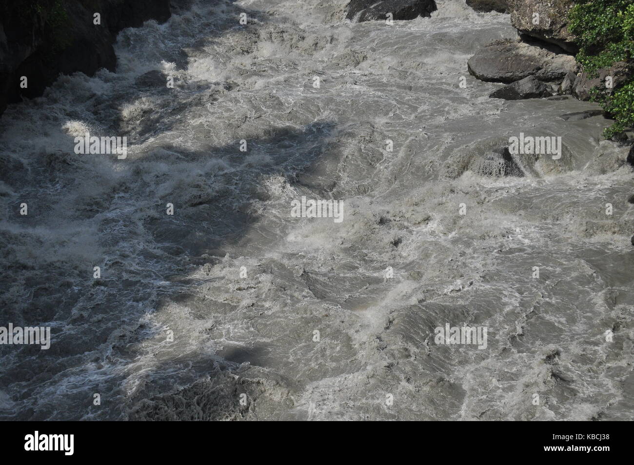 Inguri River. Georgia. Strong current and high level in the river Stock ...