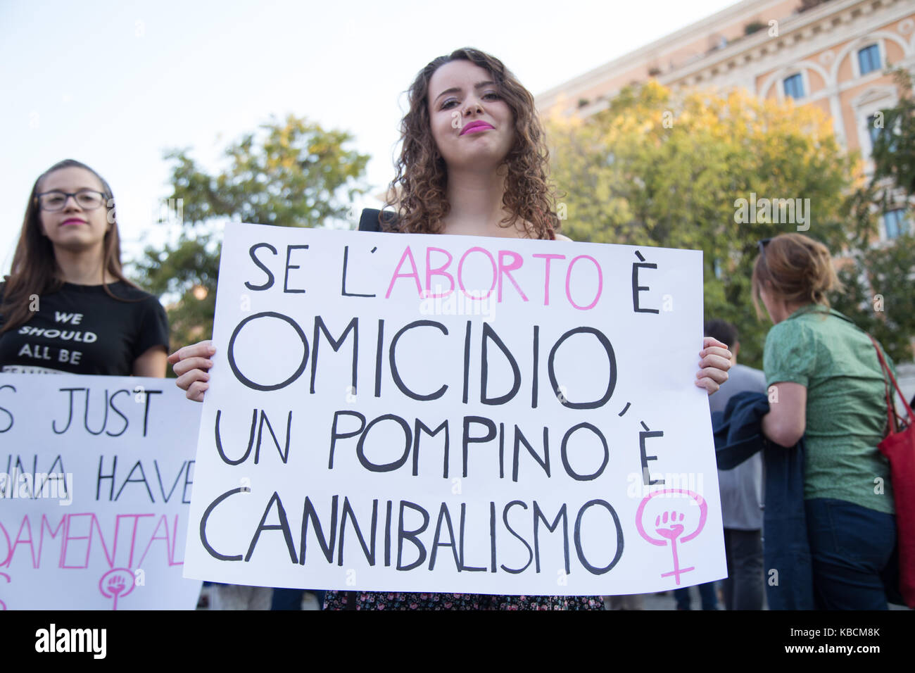 Rome, Italy. 28th Sep, 2017. Demonstration organized by the feminists ...