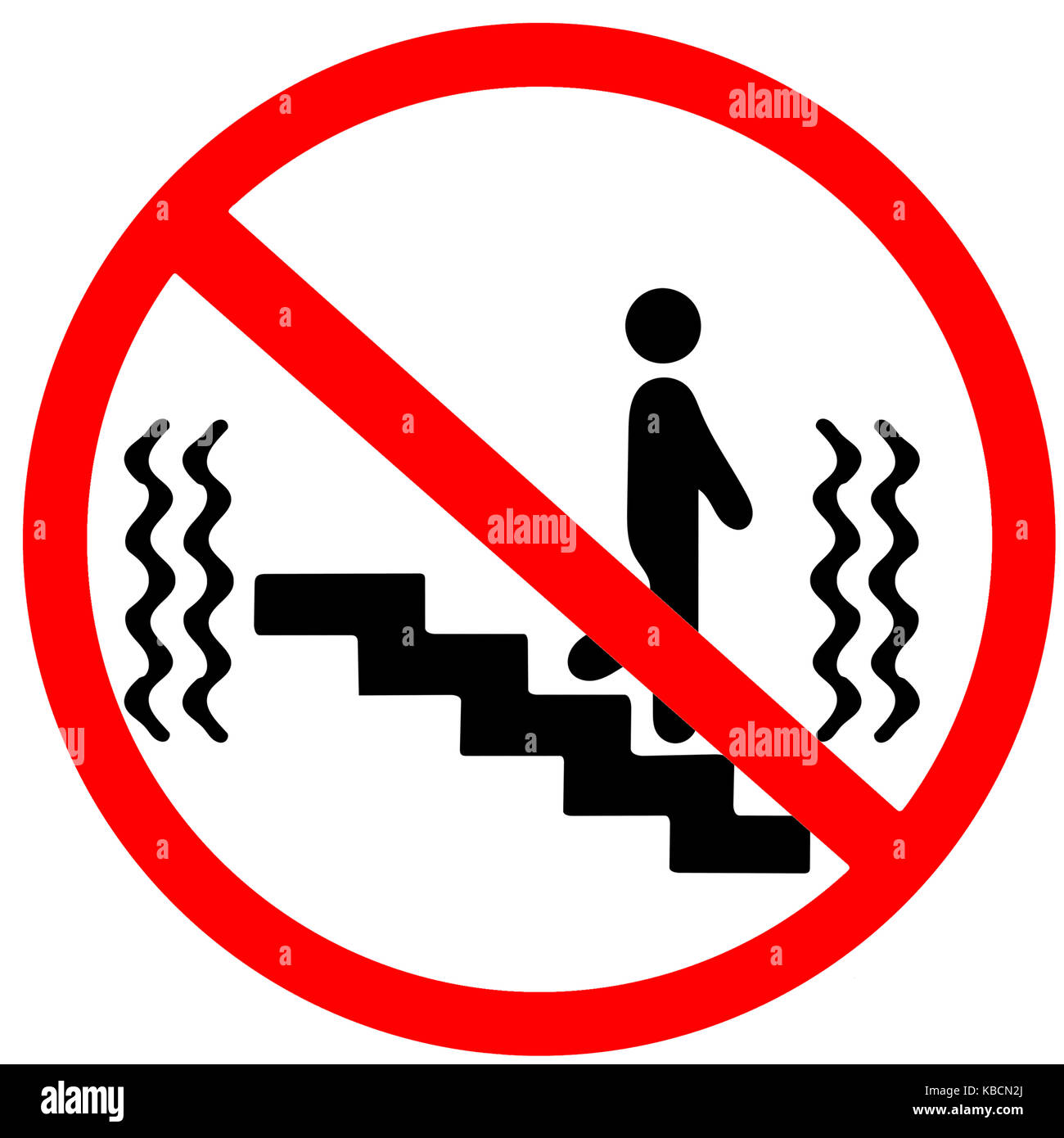 Do not use stairs in case of earthquake Prohibition sign Stock Photo ...