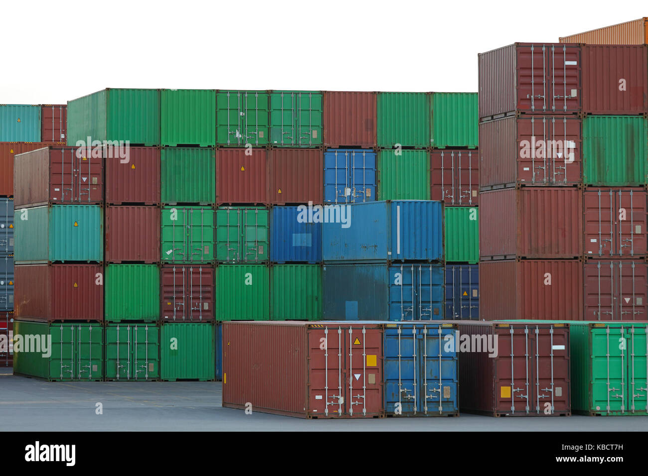 Intermodal containers at cargo terminal port Stock Photo - Alamy