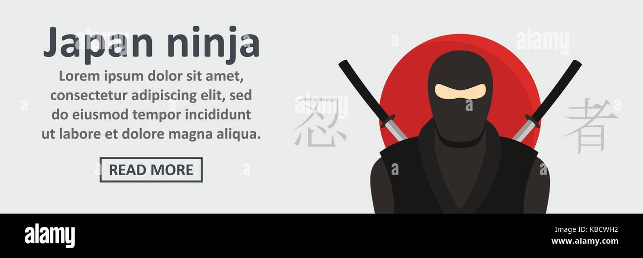 Japan ninja banner horizontal concept Stock Vector Image & Art - Alamy