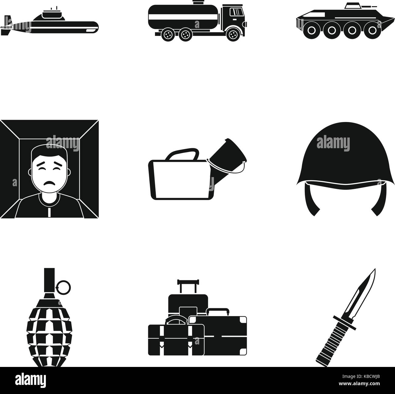Warfare icons set, simple style Stock Vector Image & Art - Alamy