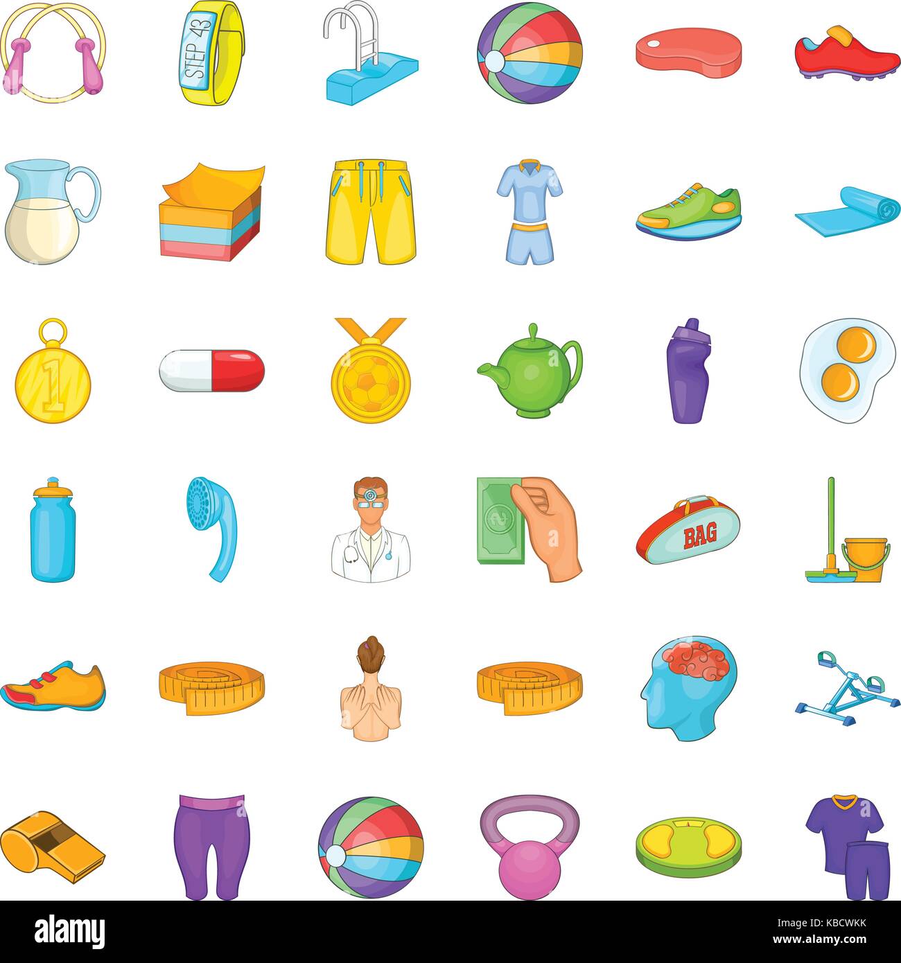 Swimming pool icons set, cartoon style Stock Vector Image & Art - Alamy