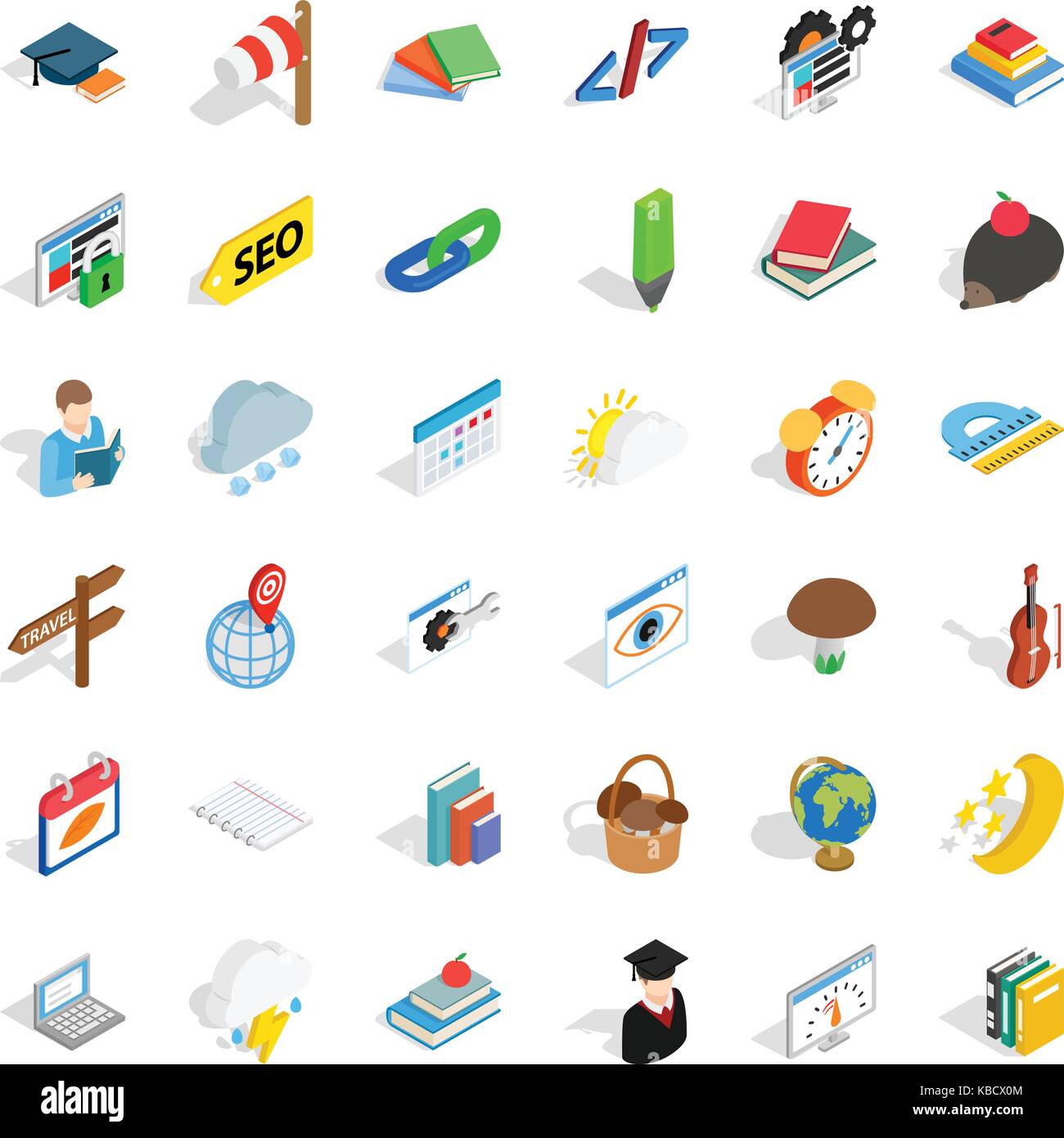 Screen icons set, isometric style Stock Vector Image & Art - Alamy