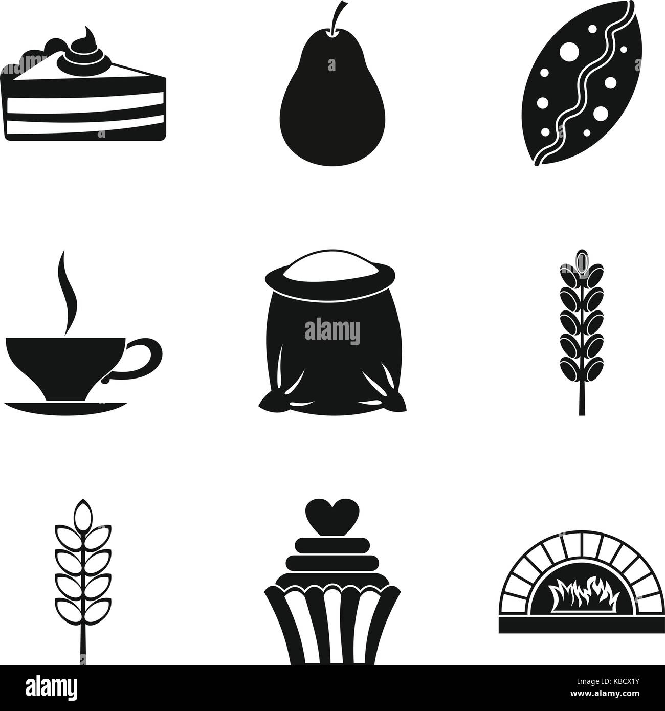 Flour food icons set, simple style Stock Vector Image & Art - Alamy