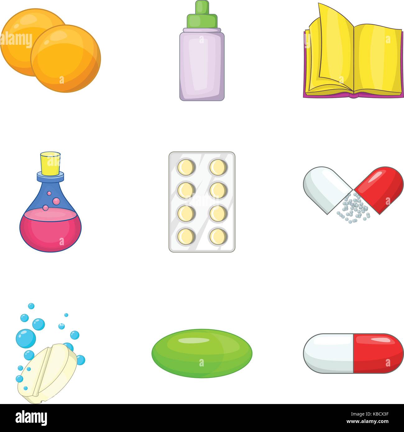 Chemistry icons set, cartoon style Stock Vector Image & Art - Alamy