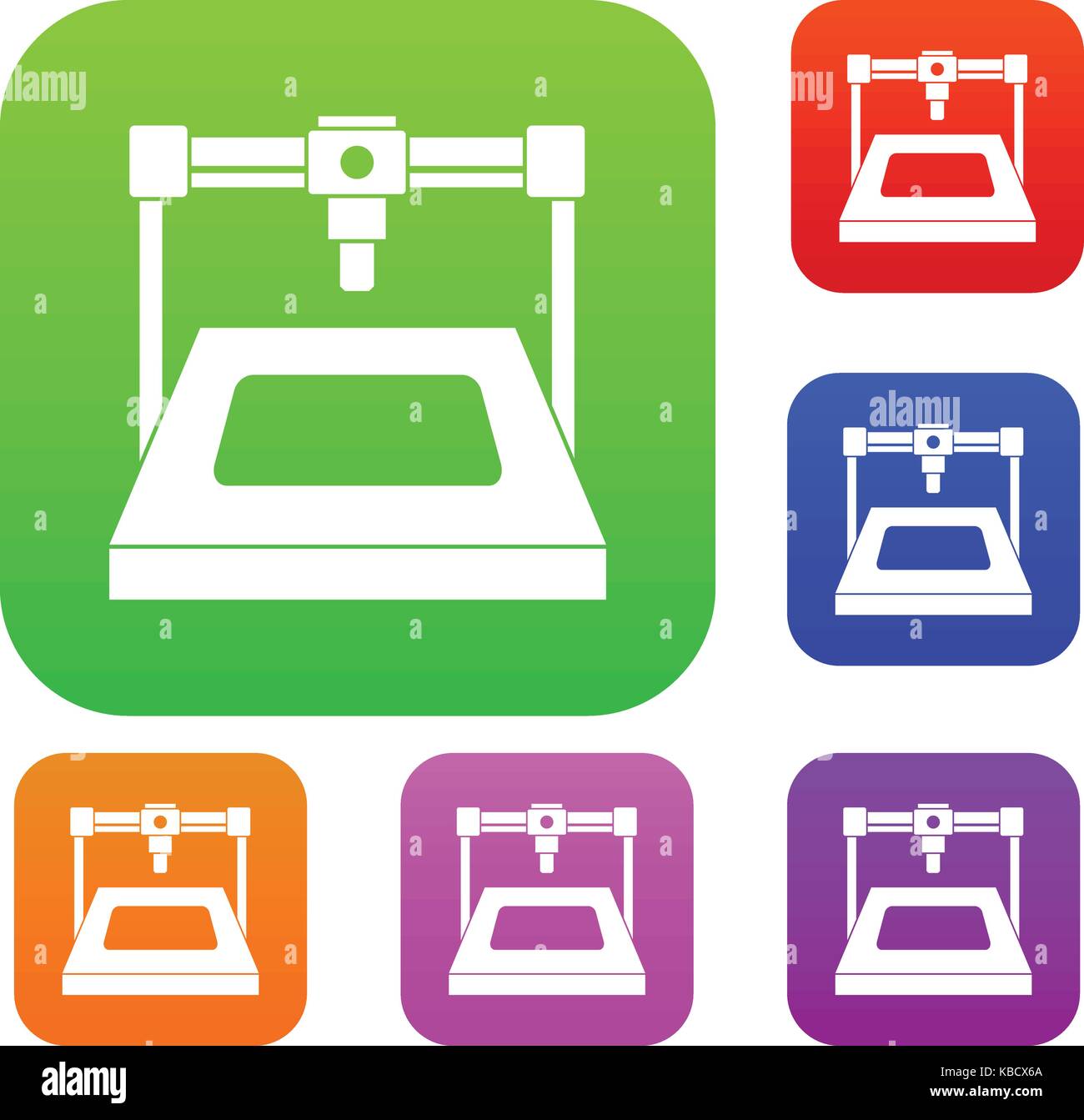3D printer set color collection Stock Vector Image & Art - Alamy