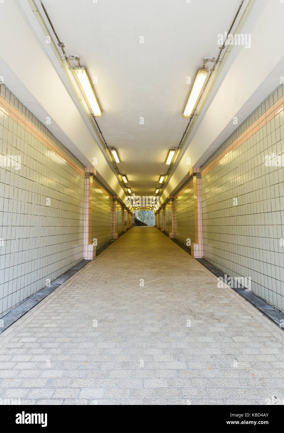 Tunnel way of underground crossing at Fort Canning Park, Singapore ...
