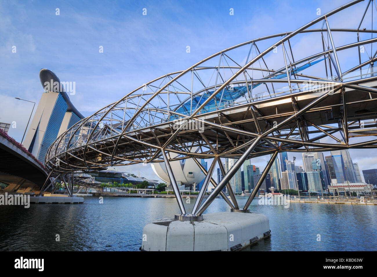 view of the Helix Bridge, urban landscape of Singapore Stock Photo - Alamy