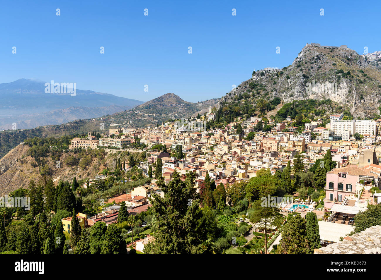 panoramic view of Taormina, sicily, italy Stock Photo - Alamy