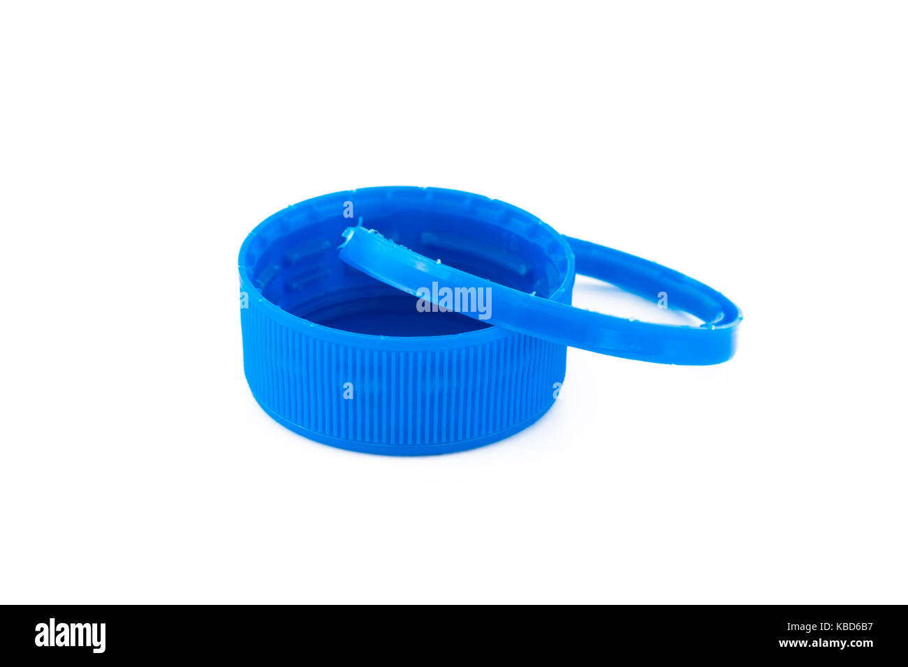 One blue plastic bottle cap isolated on white background Stock Photo ...
